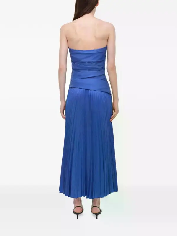 Simkhai Arie Strapless Pleated Midi Dress