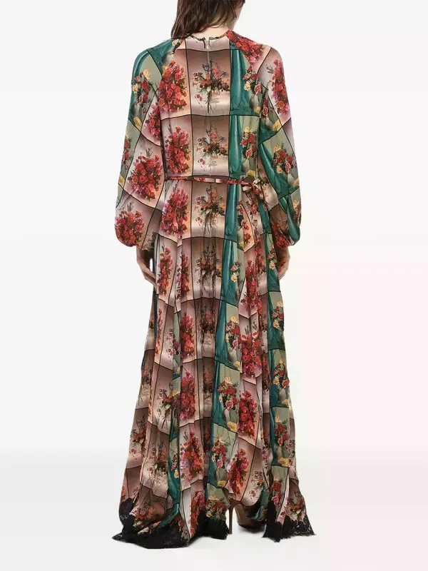 Stella McCartney Sophia Floral-print Lace-trim Dress - Neutrals