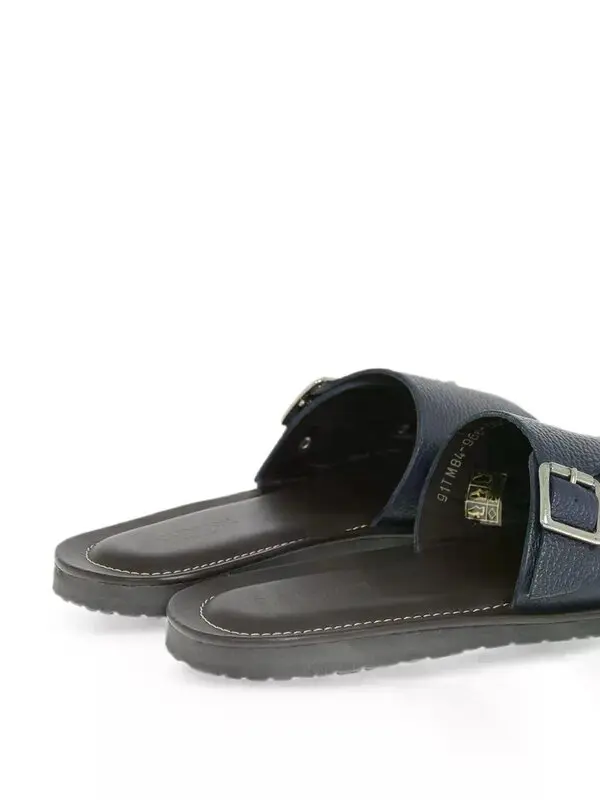 Corneliani Hammered-leather Double-buckle Sandals