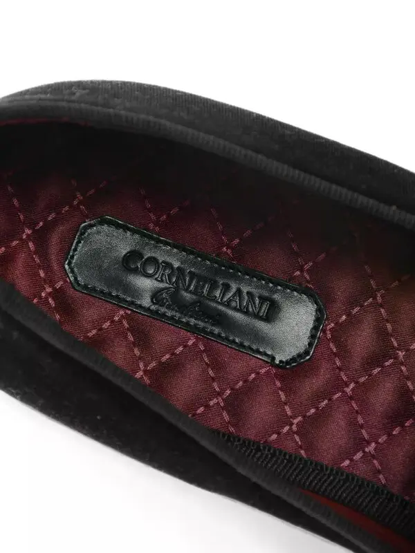 Corneliani Embroidered Velvet Loafers