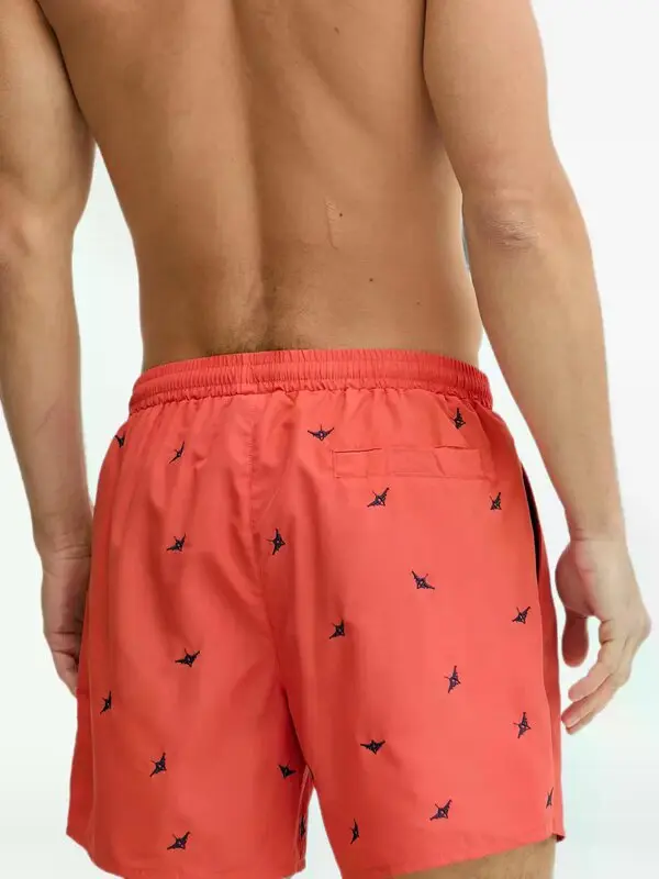 AERONAUTICA MILITARE Embroidered-logo Drawstring Swim Shorts - Red