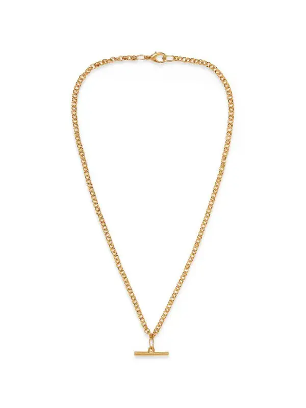 SUSAN CAPLAN 1990s T-bar Figaro-chain Necklace - Gold