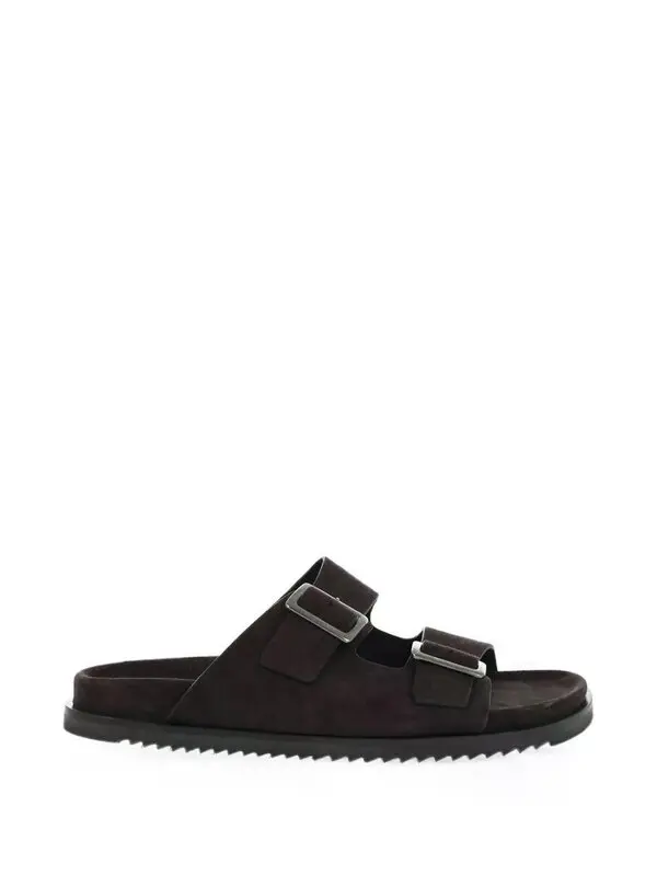 Corneliani Suede Buckle Fastening Sandals