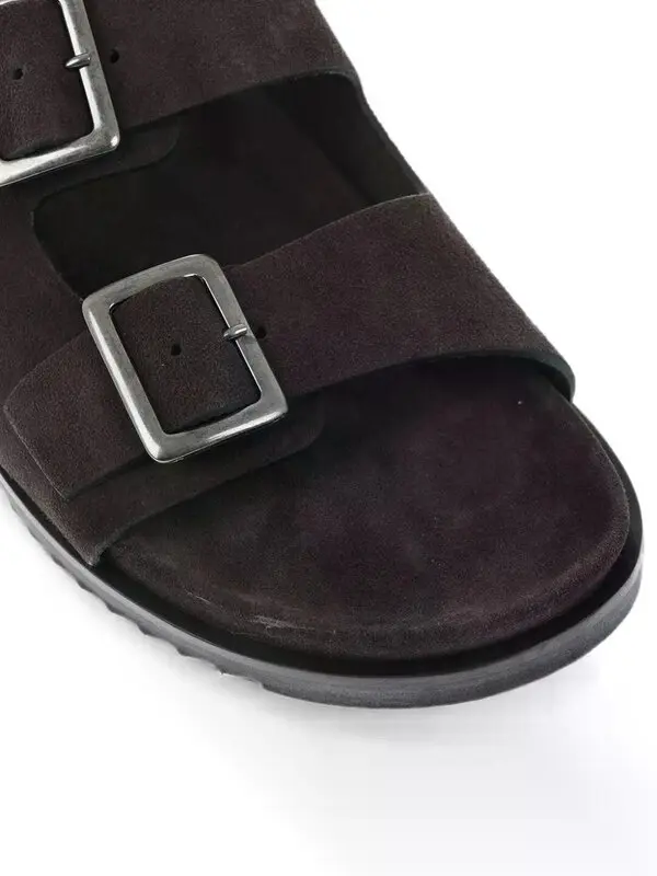 Corneliani Suede Buckle Fastening Sandals
