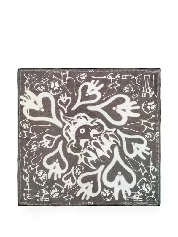 Y3 Graphic-print Scarf