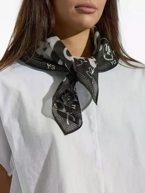 Y3 Graphic-print Scarf