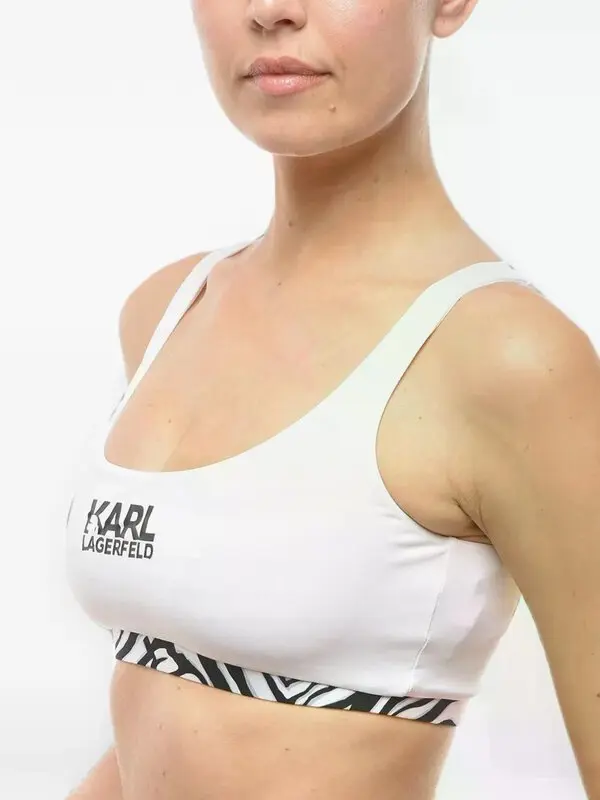 Karl Lagerfeld Logo-print Bikini Top