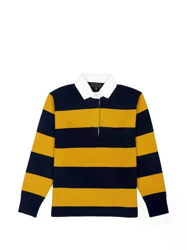NILI LOTAN Striped Polo-collar Sweater - Blue