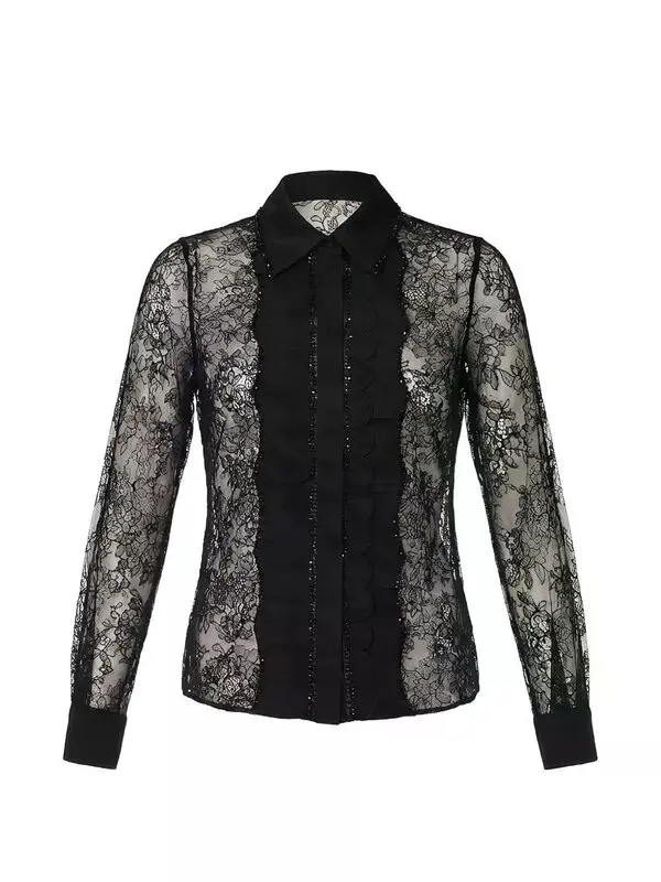 Valentino Garavani Sequin-embellished Lace Shirt