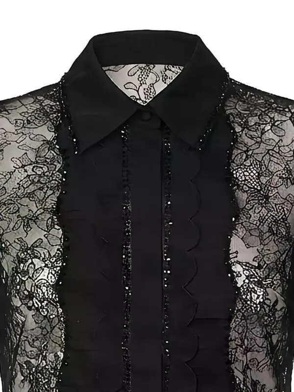 Valentino Garavani Sequin-embellished Lace Shirt