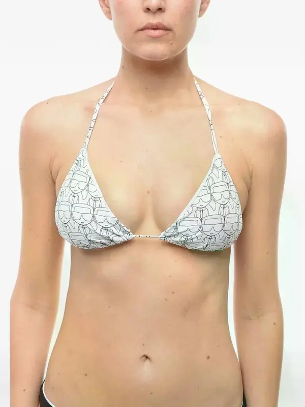 Karl Lagerfeld Logo-print Bikini Top