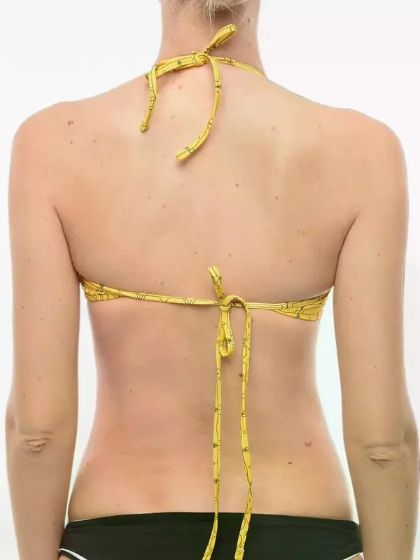 Karl Lagerfeld Iconic-print Halterneck Bikini Top
