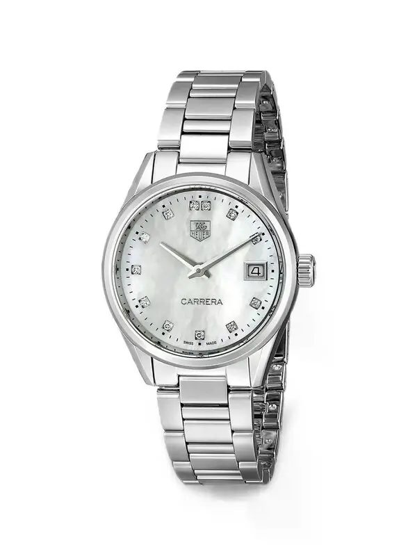 Tag Heuer Carrera Diamond Watch With Mother-of-pearl Dial