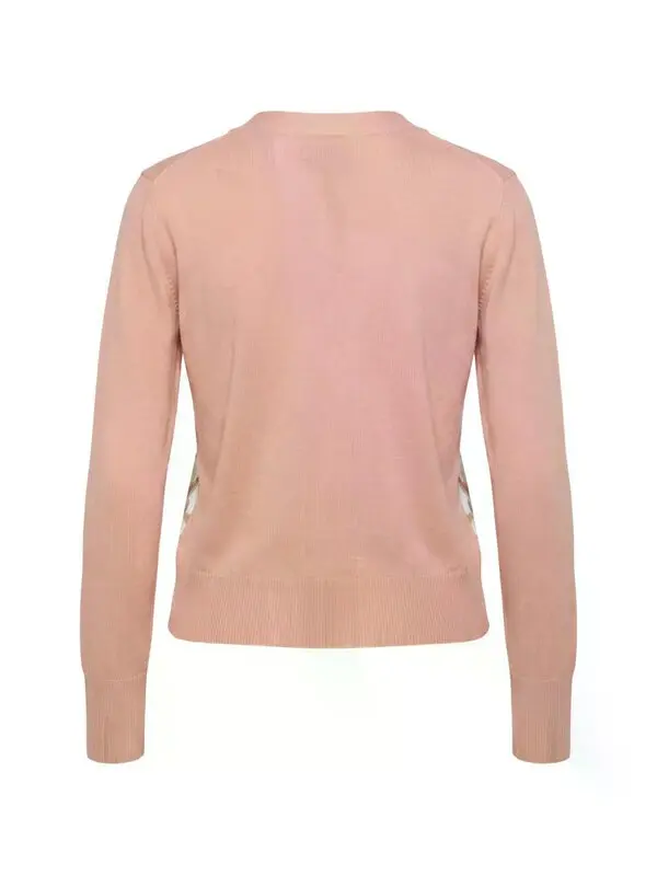 IN BED WITH YOU Geometric Print Panelled V-neck Cardigan