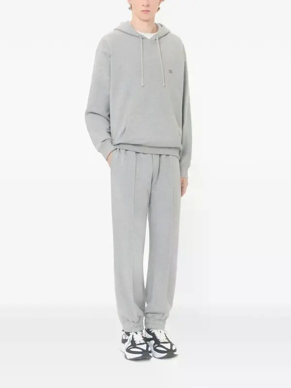 Valentino Garavani Cotton Jogging Trousers With Vlogo Embroidery - Grey