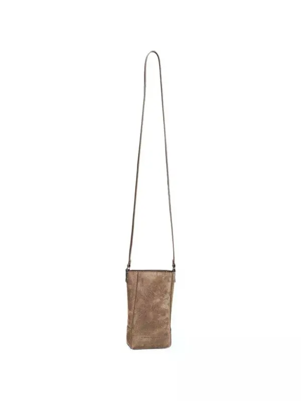Brunello Cucinelli Suede Monili-embellished Cross Body Bag - Brown