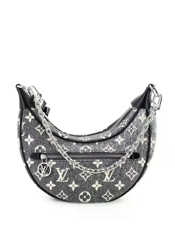 LOUIS VUITTON Loop Handbag Monogram Jacquard Denim Hobo Bag