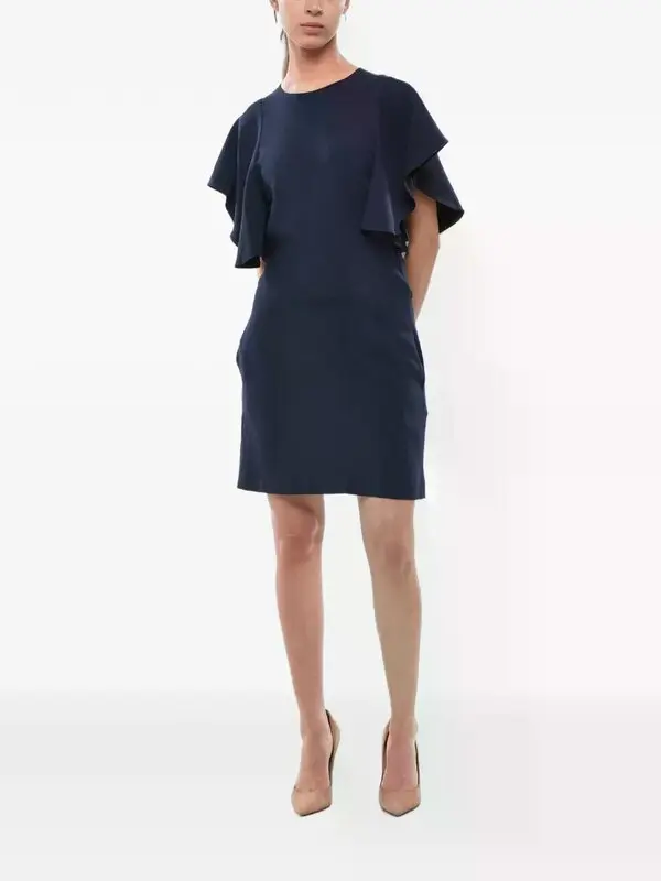 Stella McCartney Lana Mini Sheath Dress With Ruffled Sleeves