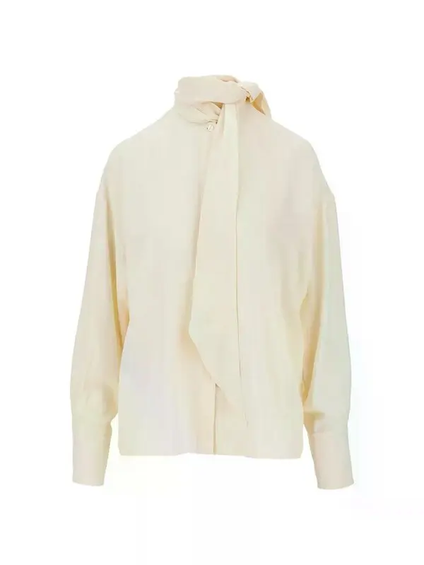 Etro Silk-blend Jacquard Shirt With Silk Scarf And Paisley Motif - Neutrals