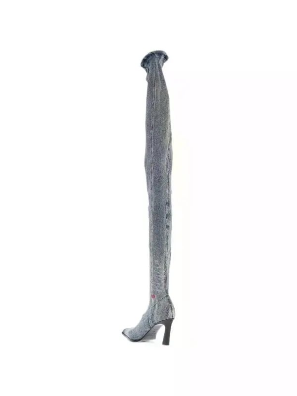 DIESEL® D-dallas Pointed-toe Denim Boots