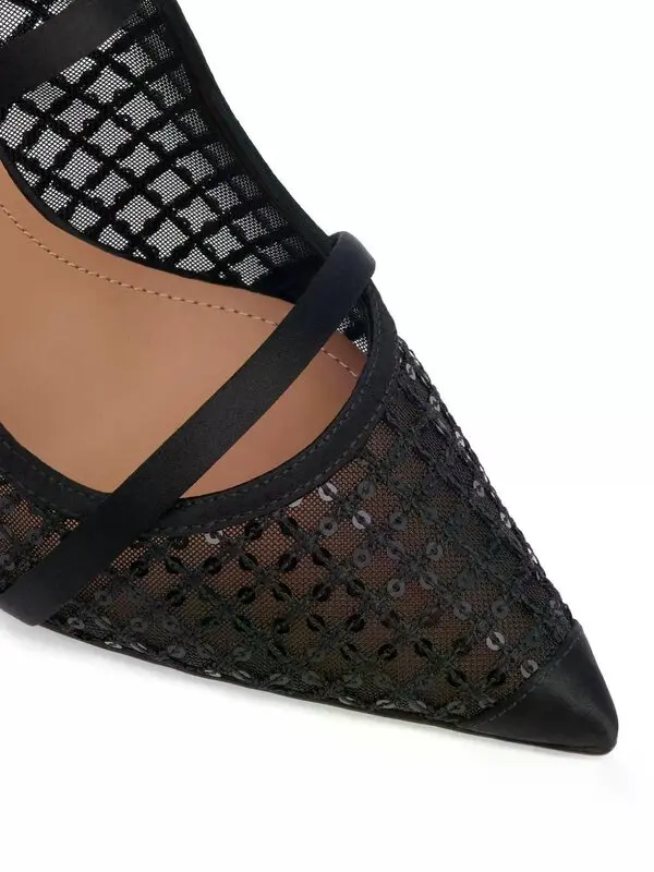 MALONE SOULIERS Maureen Sequin-embellished Mesh Mules