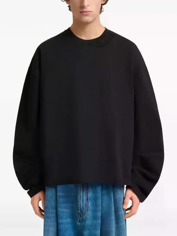 Marni Cotton Long-sleeved T-shirt With Patch Logo