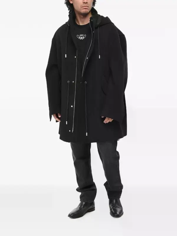 Off-White Hooded Drawstring-waist Parka