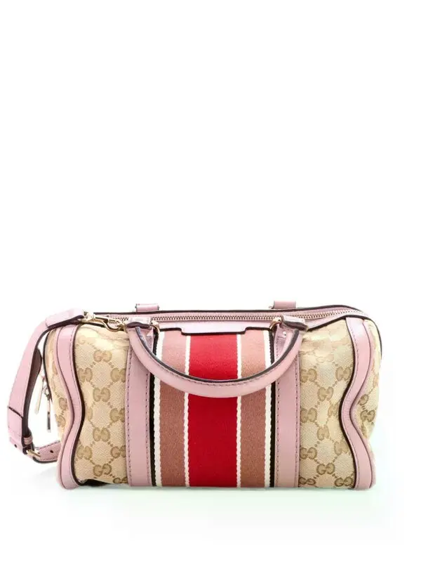 Gucci Gg Canvas Web Boston Bag - Brown