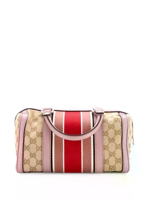 Gucci Gg Canvas Web Boston Bag - Brown