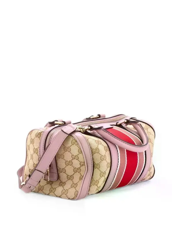Gucci Gg Canvas Web Boston Bag - Brown