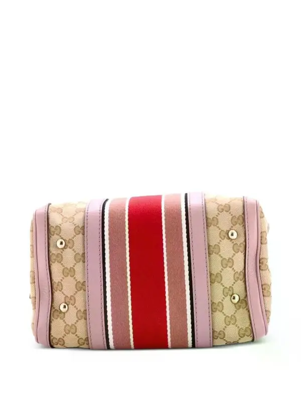 Gucci Gg Canvas Web Boston Bag - Brown