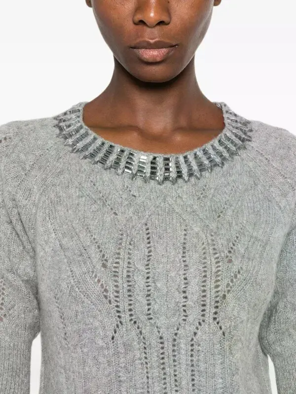 Ermanno Scervino Crystal-embellished Cashmere Sweater