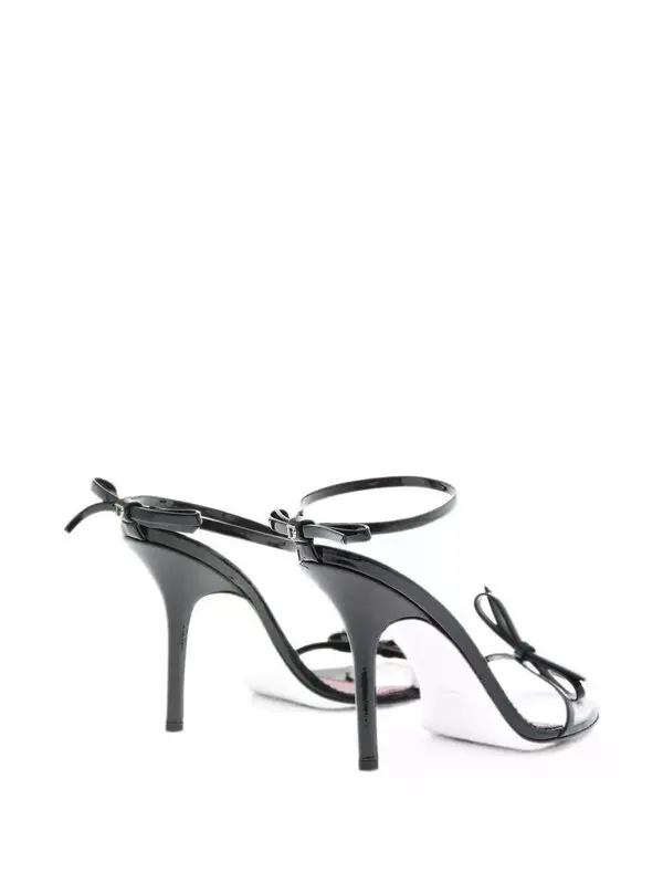 Dsquared2 Patent Leather Ankle-strap Sandals With Bow And Heel