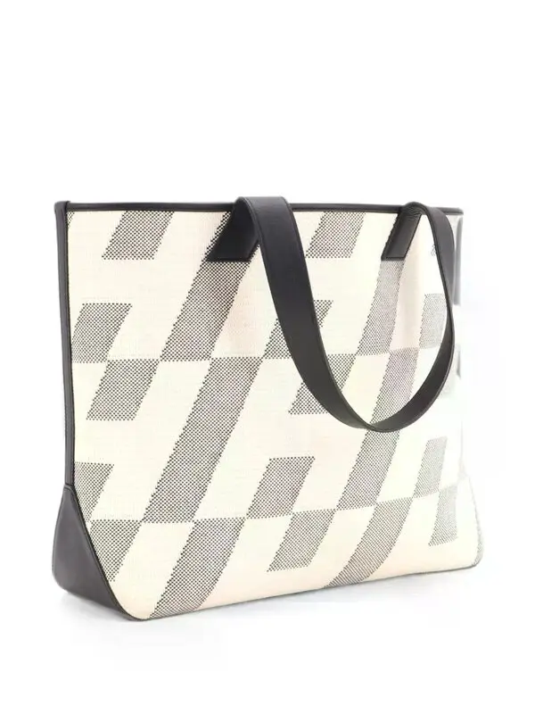 Hermès Cabas H En Biais Canvas With Leather 40 Tote Bag