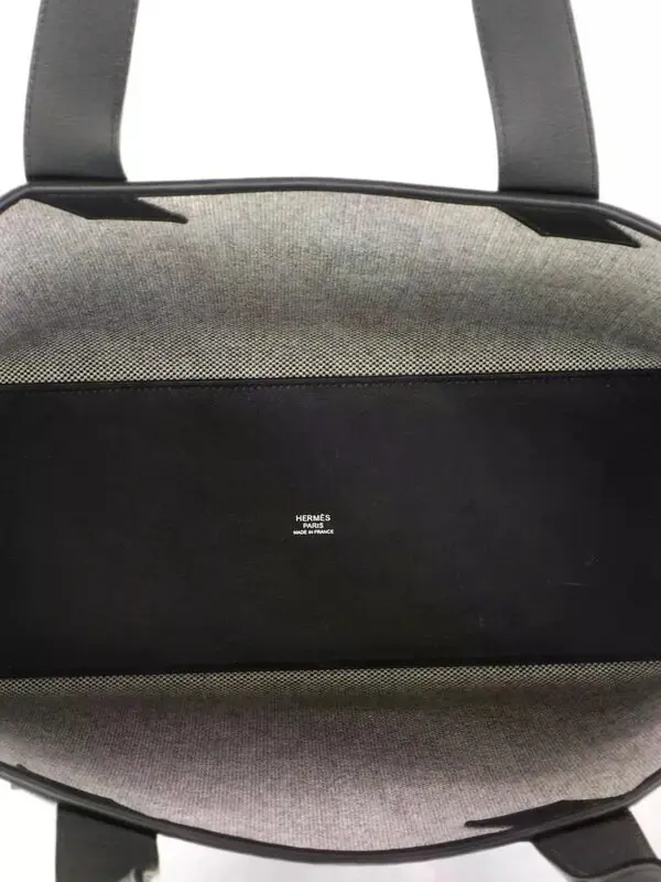 Hermès Cabas H En Biais Canvas With Leather 40 Tote Bag