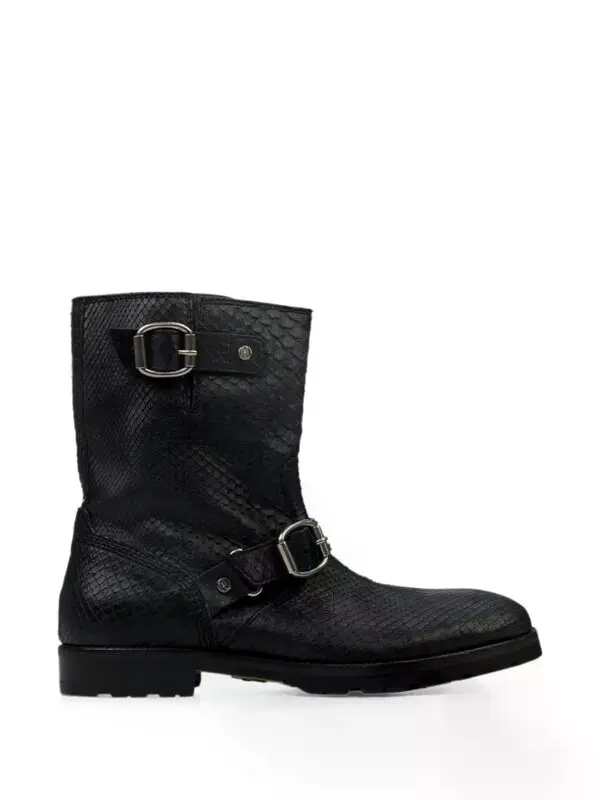JIMMY CHOO Buckled Snakeskin Boots