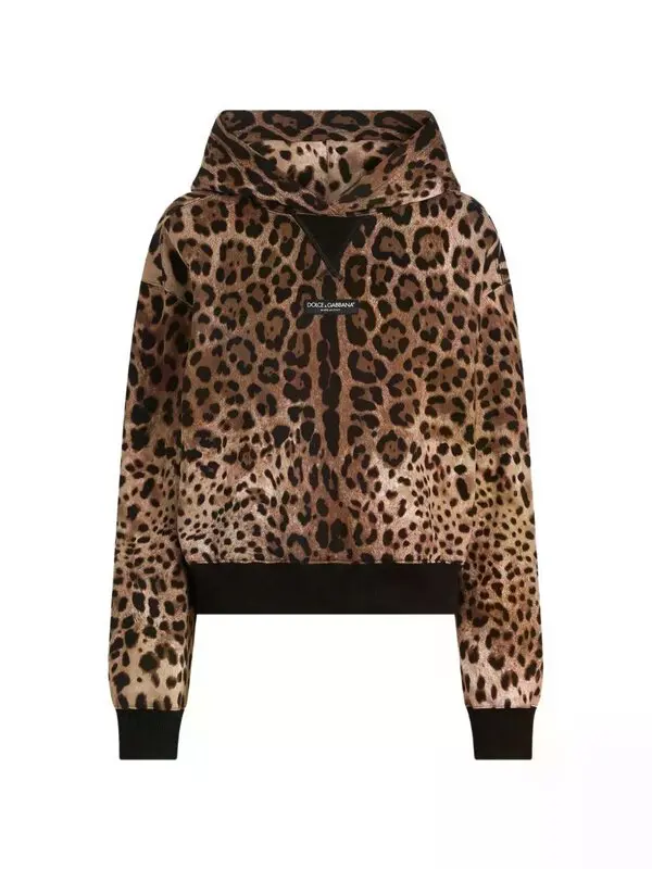 Dolce & Gabbana Leo-print Cotton Hooded Sweatshirt
