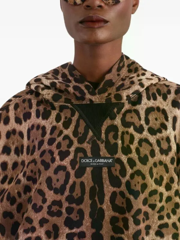 Dolce & Gabbana Leo-print Cotton Hooded Sweatshirt