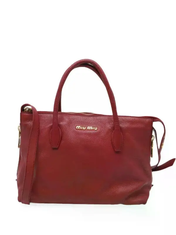 Miu Miu 2016 Madras Top Handle Leather Bag