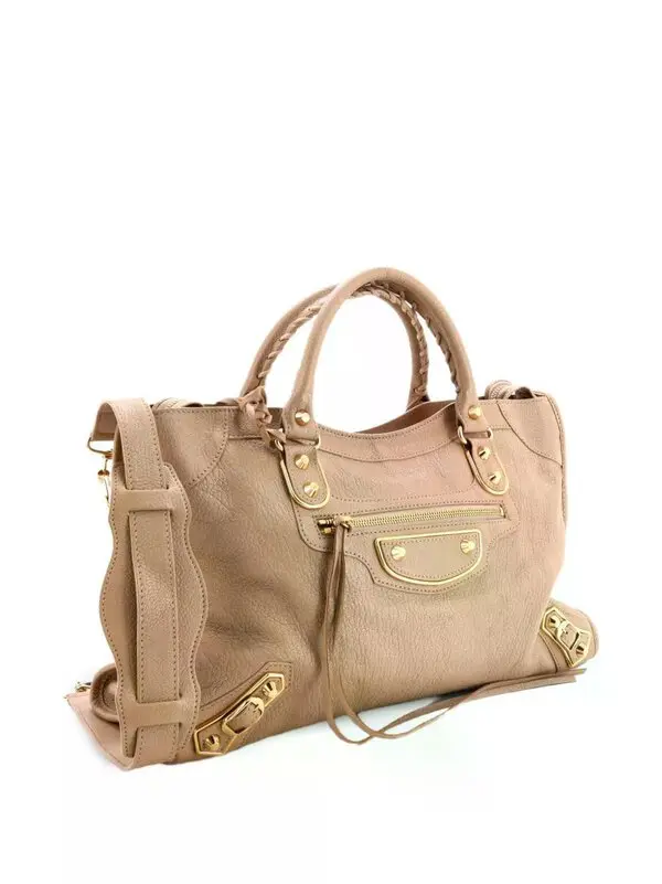 Balenciaga City Classic Metallic Edge Bag Leather Medium Satchel