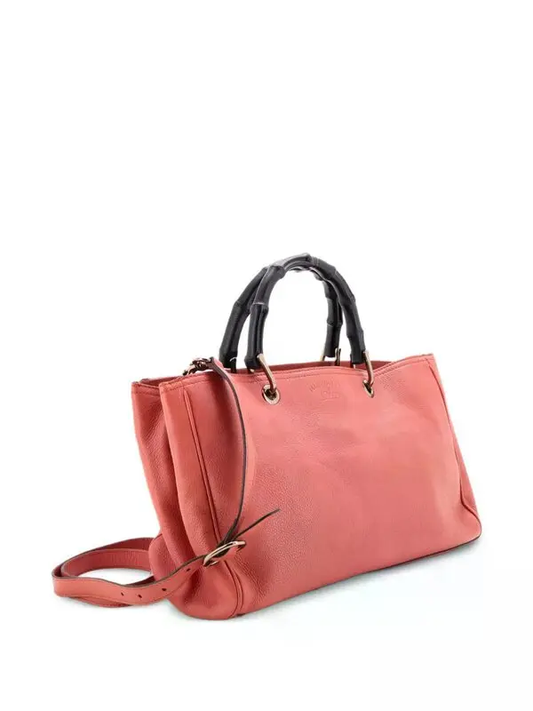 Gucci Bamboo Shopper Leather Medium Tote Bag - Pink