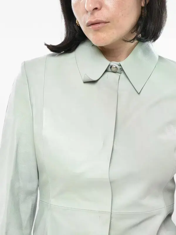 Off-White Long-sleeve Leather Shirt