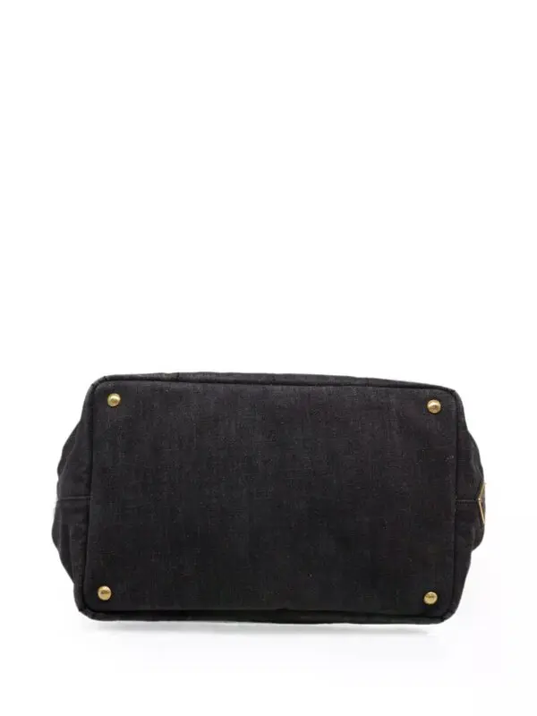 Prada 2020 Logo-print Tote Denim Bag