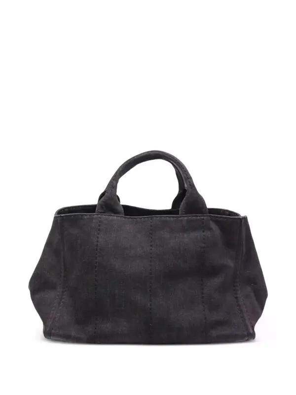 Prada Logo Print Denim Tote Bag