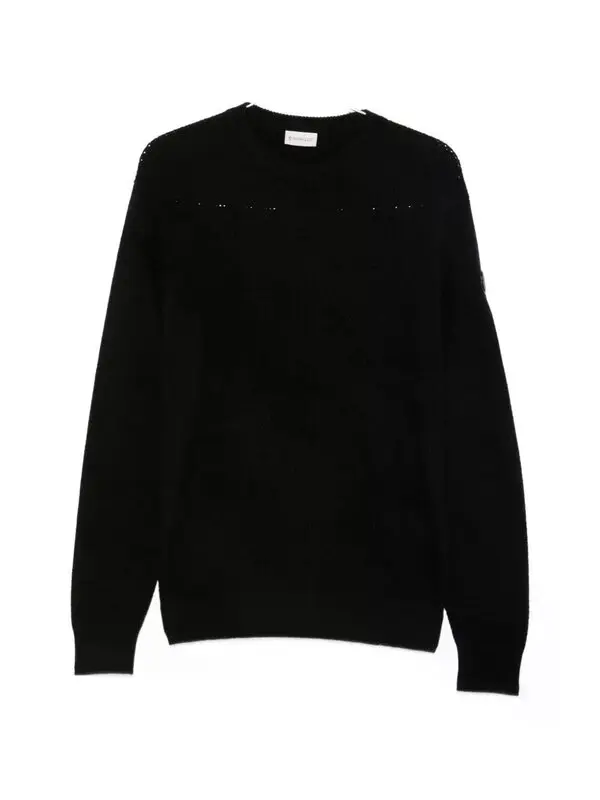 Moncler Logo-patch Waffle-knit Sweater