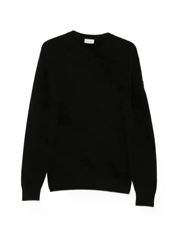Moncler Textured Cashmere And Wool Sweater - Black