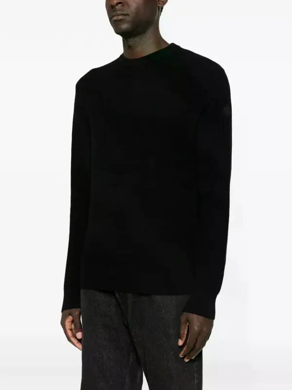 Moncler Textured Cashmere And Wool Sweater - Black