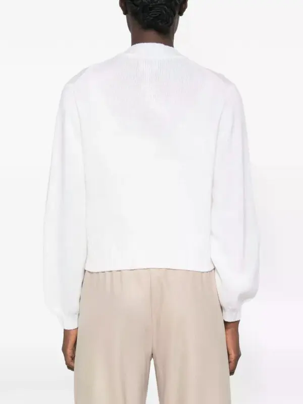 ALLUDE Ribbed-trim V-neck Cardigan