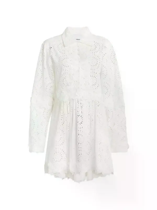 AKNVAS Broderie Anglaise Floral Appliqué Mini Dress