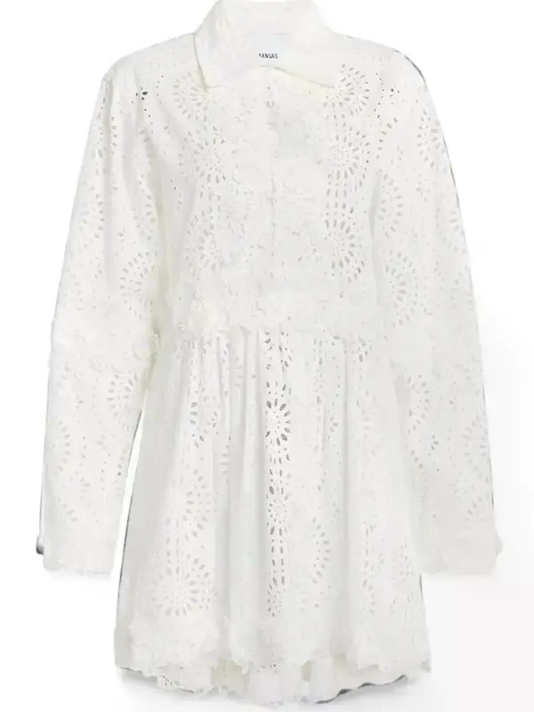 AKNVAS Broderie Anglaise Floral Appliqué Mini Dress
